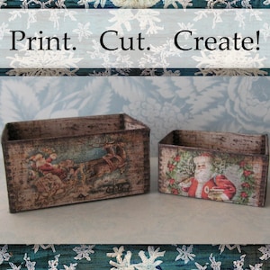 Dollhouse Miniature Crate PRINTABLE Christmas Farmhouse Cottage Roombox ...