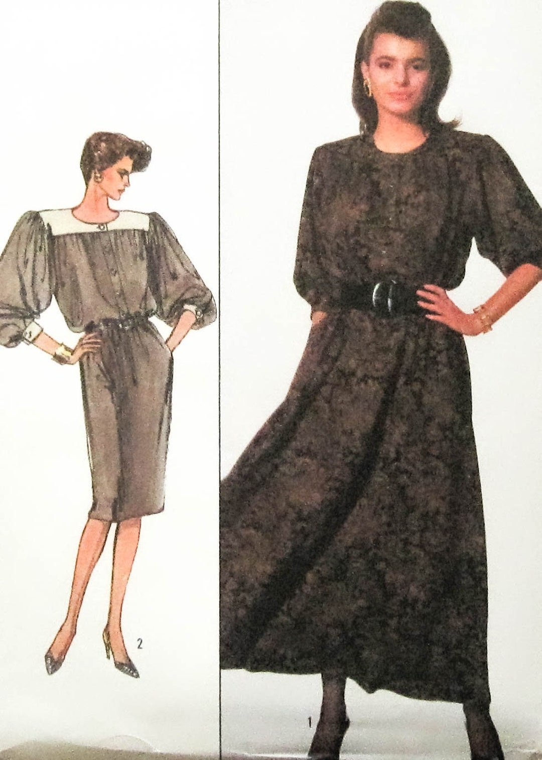 Vintage 80s Sewing Pattern UNCUT Womens Size 10 12 14 16 UNCUT ...