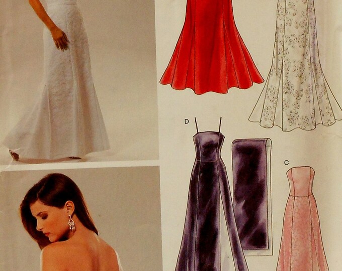 Strapless Gown Sewing Pattern UNCUT New Look 6454 Wedding Prom Formal ...