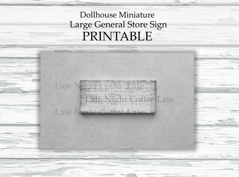Dollhouse Miniature PRINTABLE Large General Store Sign Wall Art Cottage ...