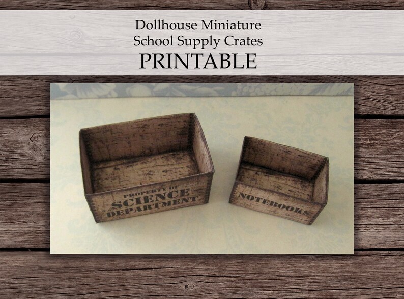 Dollhouse Miniature Crates PRINTABLE Mini School Classroom Decor 1:12 ...