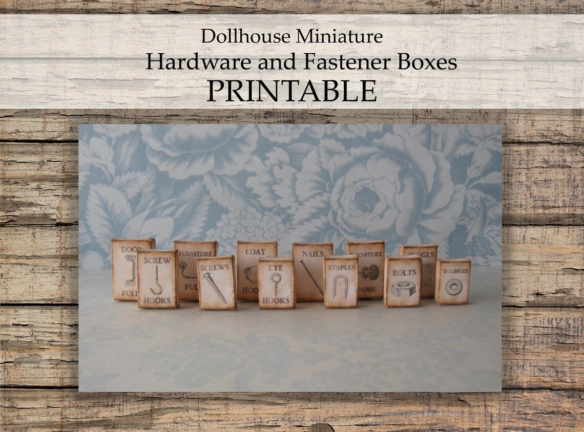 Dollhouse Miniature Hardware Boxes & Crates PRINTABLE Craft Mini Tool ...