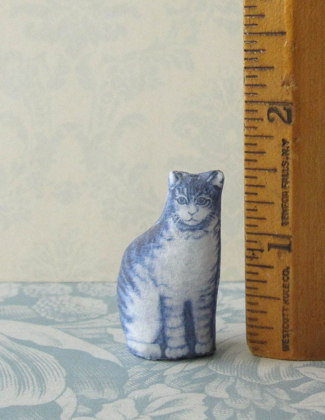 Miniature Cat Doll for Dollhouse1:12room Decortabbyhandmadeblue White ...