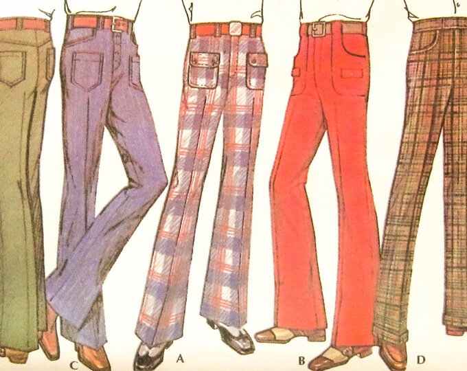 Vintage 70s Sewing Pattern Mens Waist 42 UNCUT Mccalls 3436 Pants - Etsy