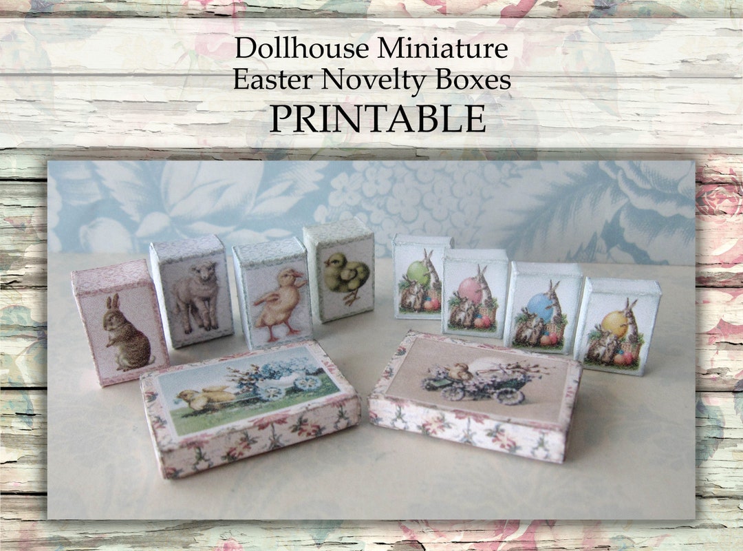 Dollhouse Miniature Easter Boxes PRINTABLE Mini Holiday Novelty Box ...