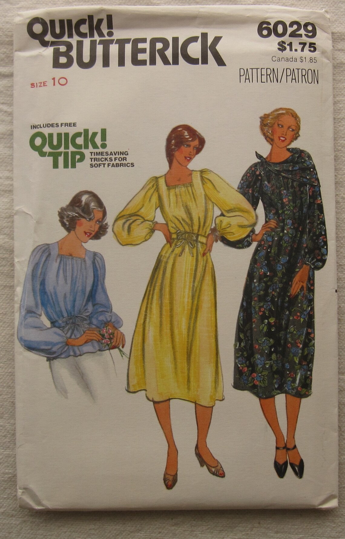 Dress and Top Sewing Pattern UNCUT Butterick 6029 Size 10 | Etsy