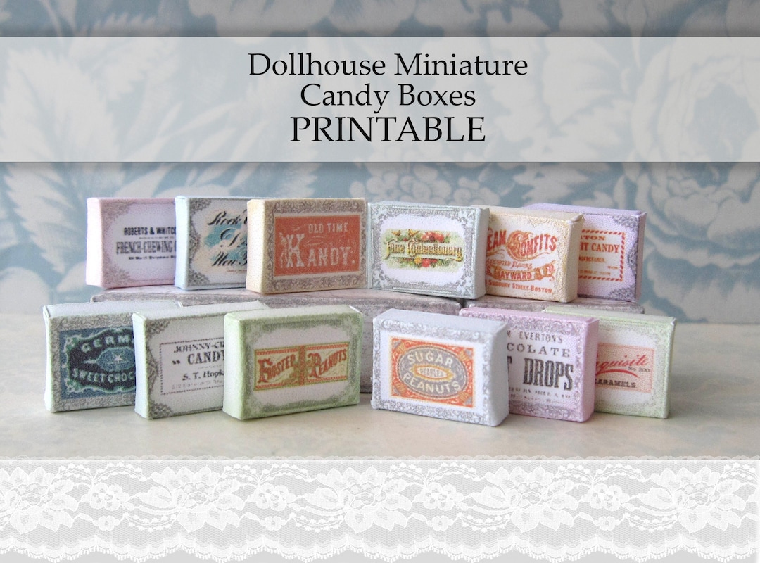 Dollhouse Miniature PRINTABLE Candy Boxes Grocery General Store Sweet ...