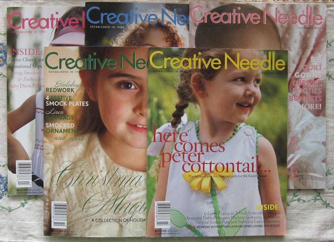 Creative Needle Magazine Lot of 5 Heirloom Sewing Instructions Patterns ...