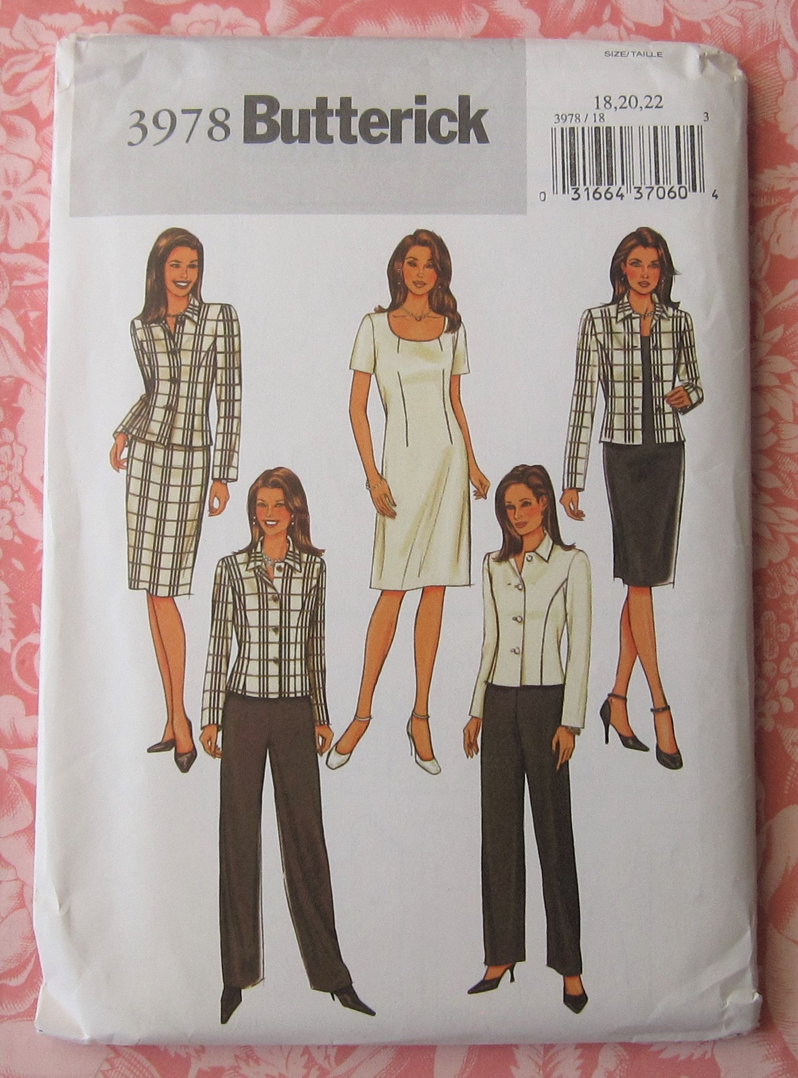 Jacket Dress Skirt Pants Sewing Pattern UNCUT Butterick 3978 Sizes 18 ...