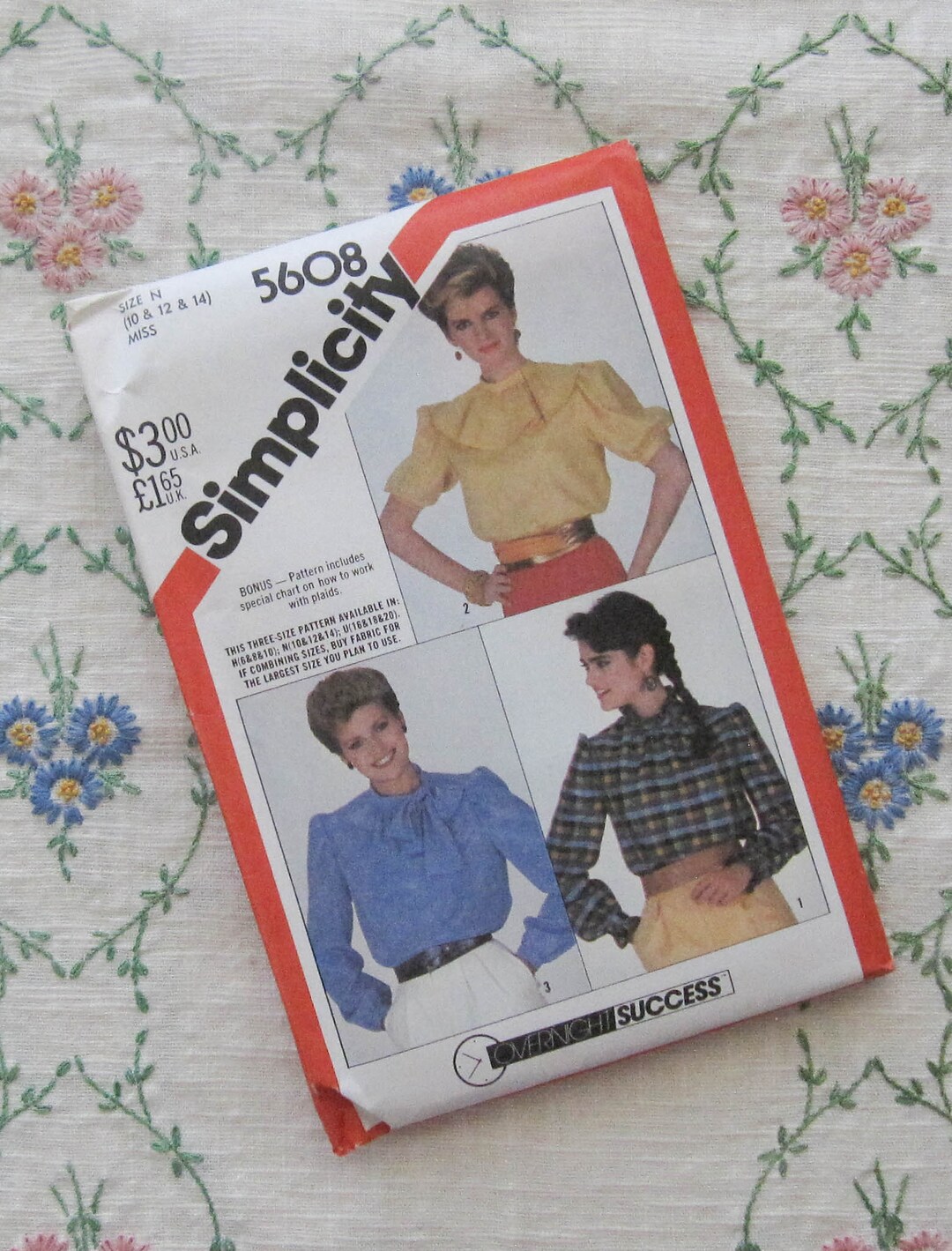 Vintage Sewing Pattern UNCUT 80s Simplicity 5608 Sizes 10-14 Puff ...