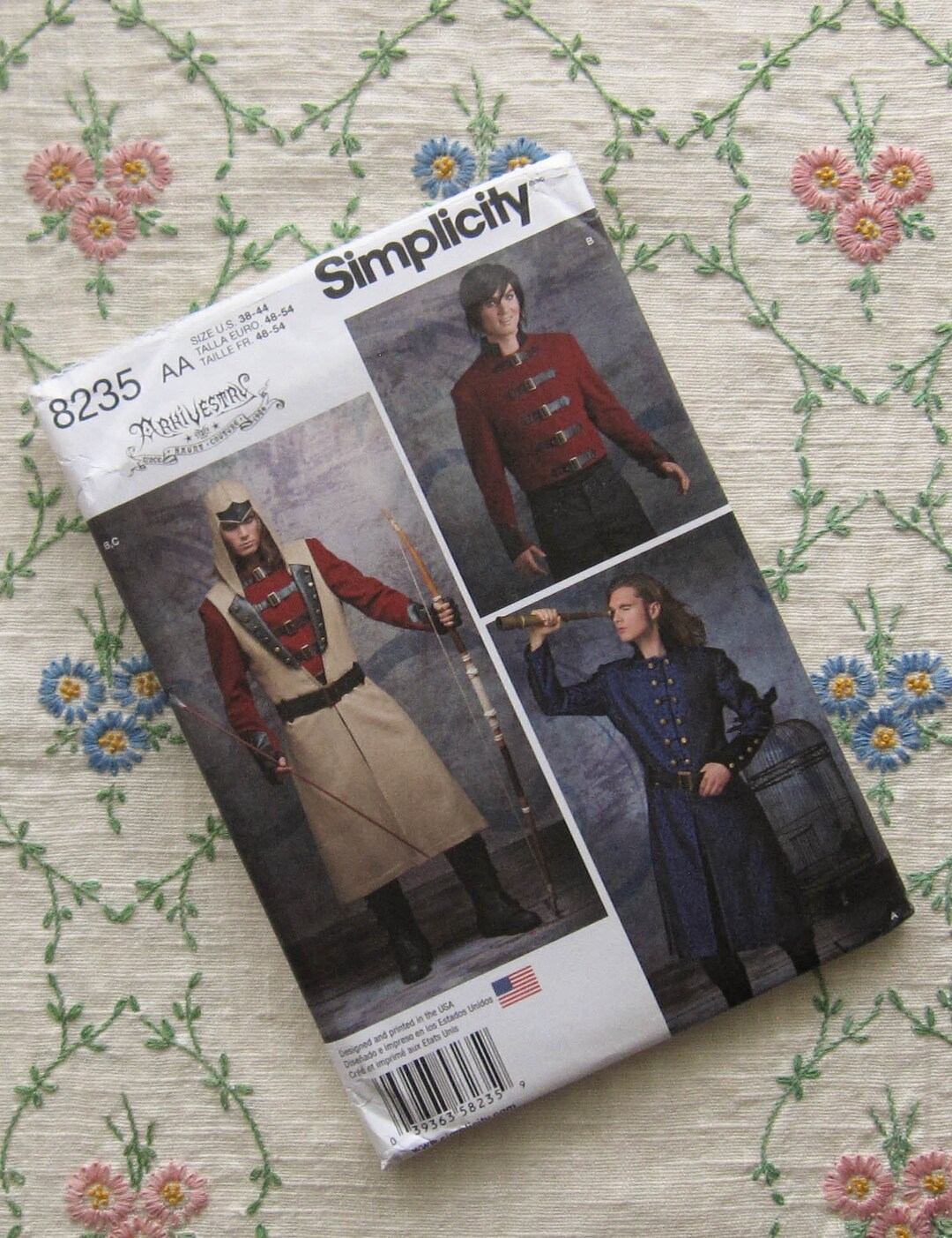 Cosplay Coat Sewing Pattern Simplicity 8235 Mens Chest Size 38 40 42 44 ...