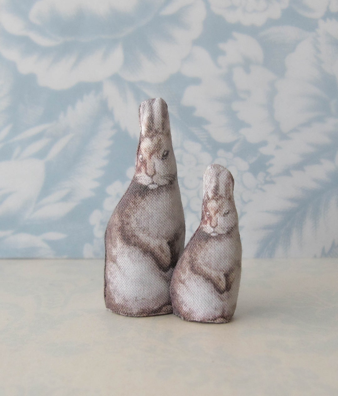 Miniature Rabbit & Baby Bunny Dolls for Dollhouse 1:12 Scale Handmade ...