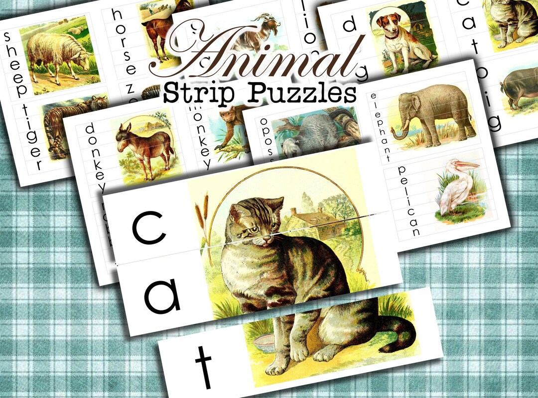 Animal Puzzle PRINTABLE Fun Activity for Spelling Preschool ...