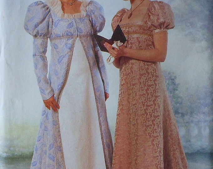 English Regency Gown Costume Sewing Pattern UNCUT Butterick 6630 Sizes ...