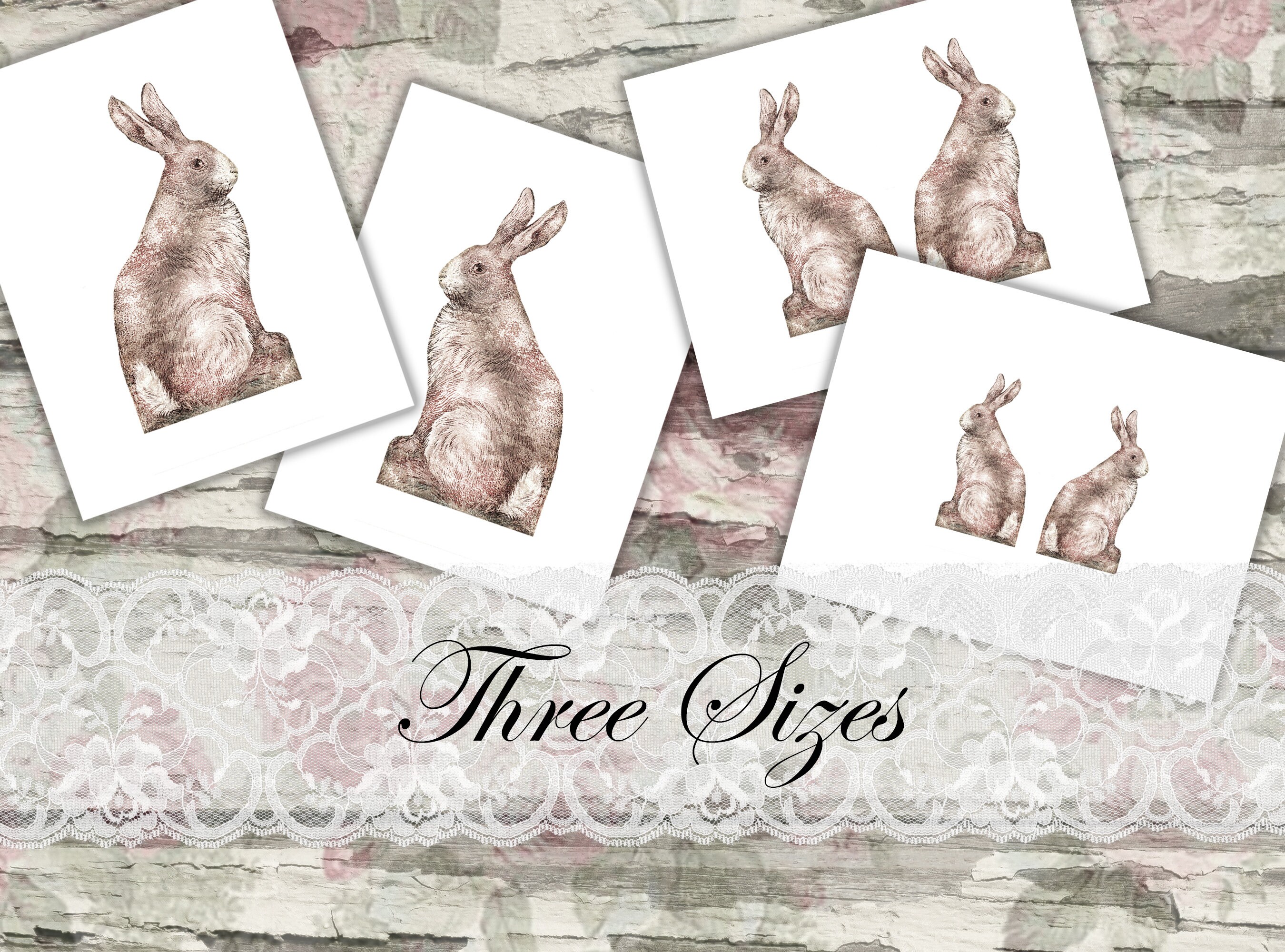 Rabbit Printable for Cards Journals Craftsside Viewssmall Medium Large ...