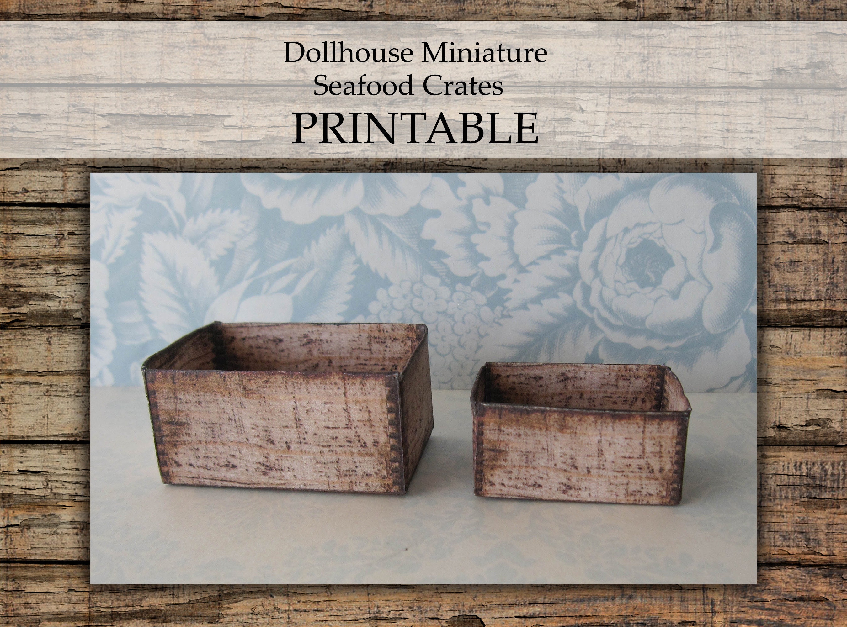Dollhouse Miniature Crates PRINTABLE Seafood Beach Cottage Cabin ...