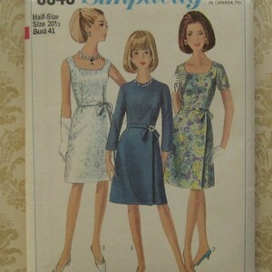 Vintage 60s Sewing Pattern UNCUT Simplicity 6848 Womens Size 20.5 Half ...