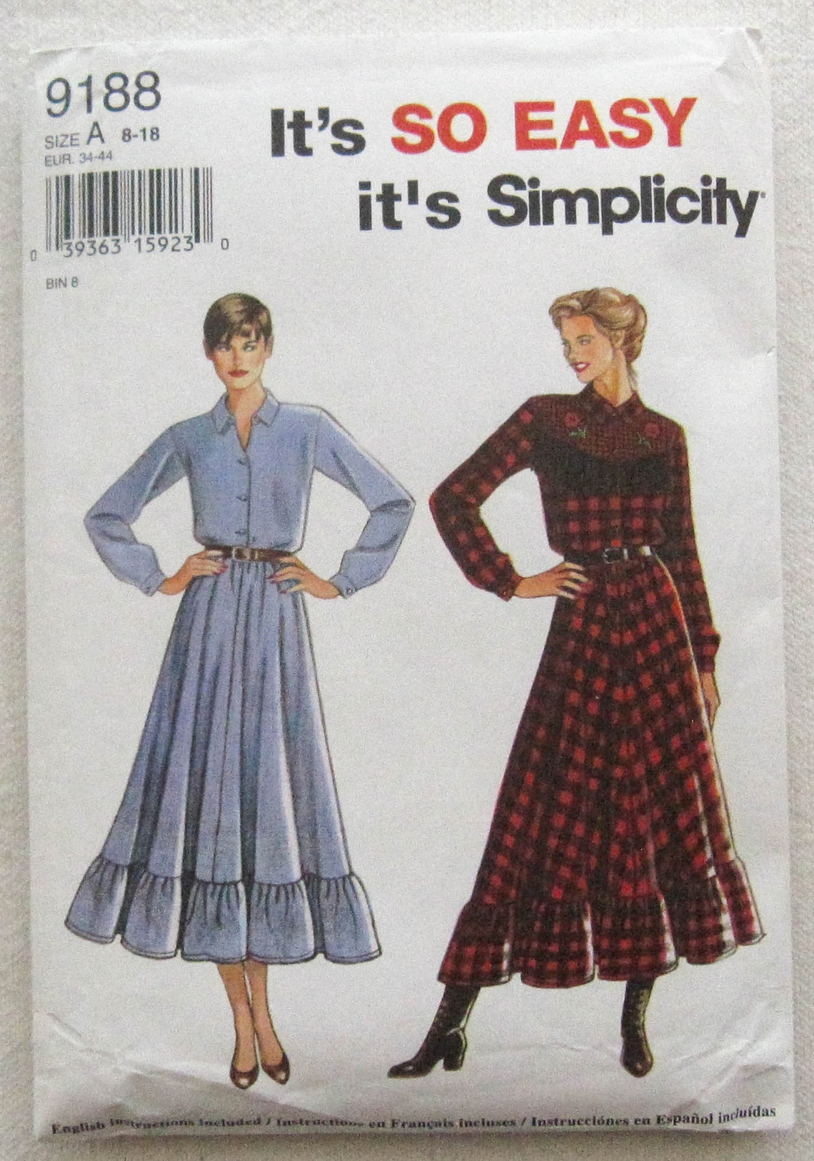 Simplicity Sewing Pattern UNCUT 9188 Sizes 8-18 Dress | Etsy