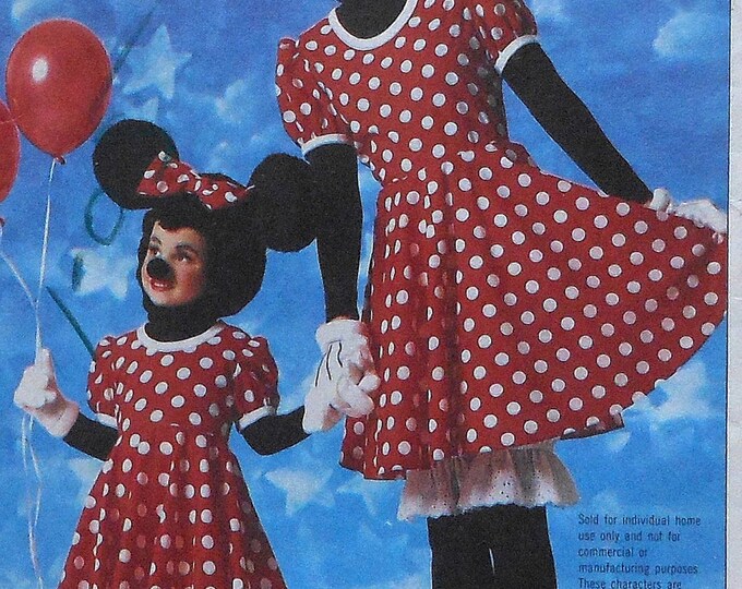 Minnie Mouse Costume Sewing Pattern Adult Size LARGE Simplicity 7730 ...