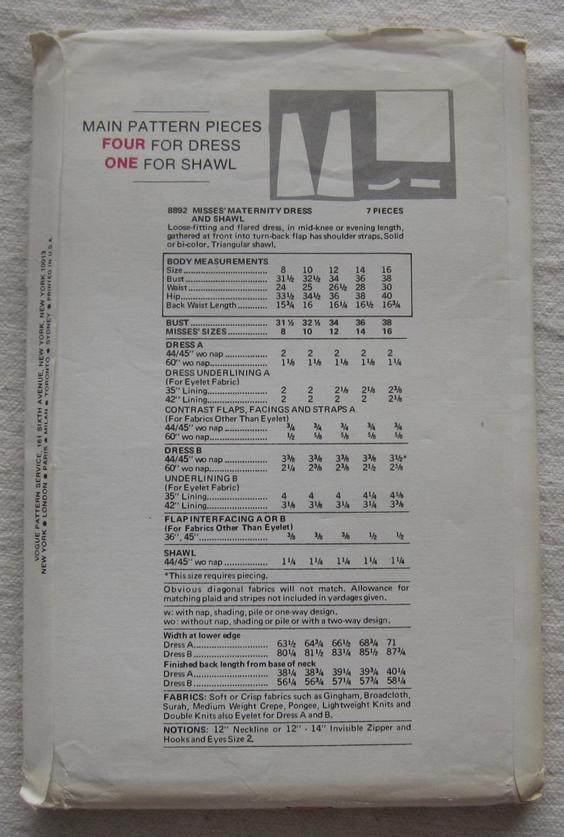 Dress Sewing Pattern UNCUT Vogue 8892 Size 12 | Etsy