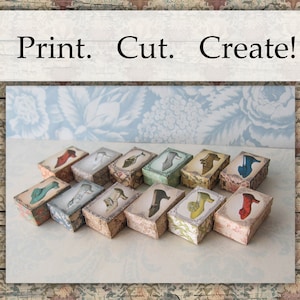 Dollhouse Miniature Shoeboxes PRINTABLE Shoebox Shoe Box 1:12 Digital ...