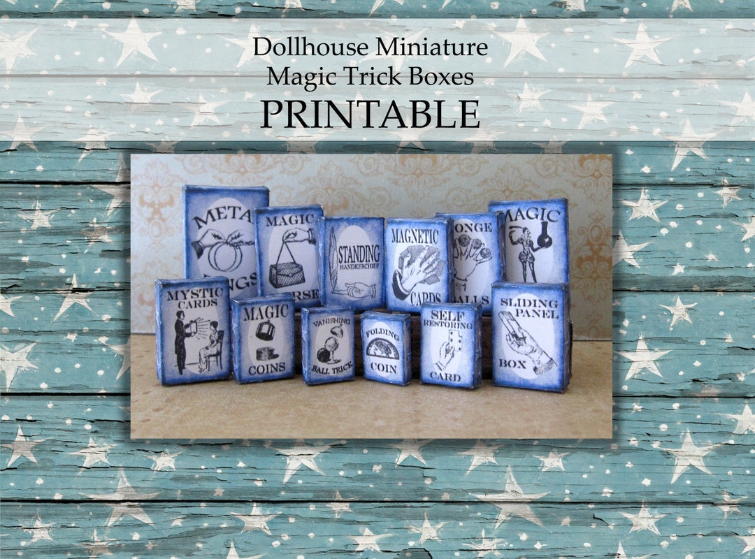 Dollhouse Miniature PRINTABLE Magic Trick Boxes Magician Shop Store ...