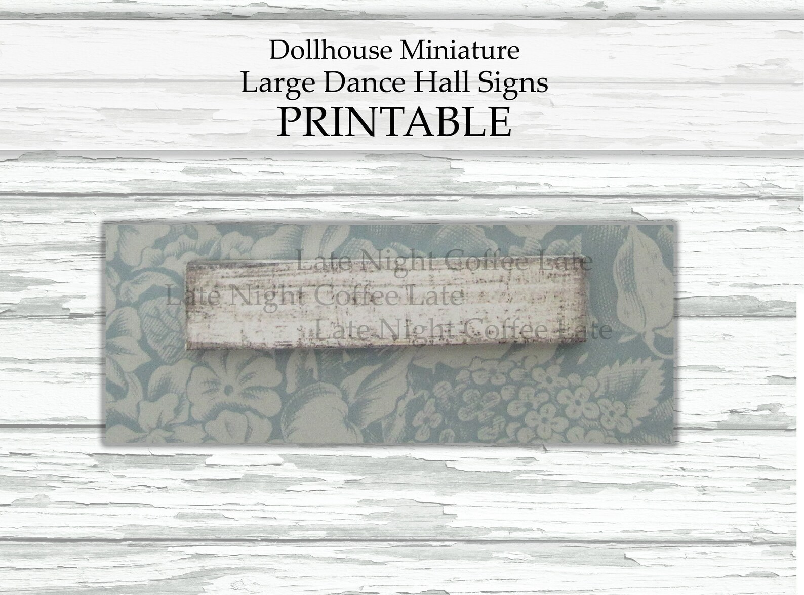 Dollhouse Miniature PRINTABLE Large Dance Hall Signs Wall Art Cottage ...