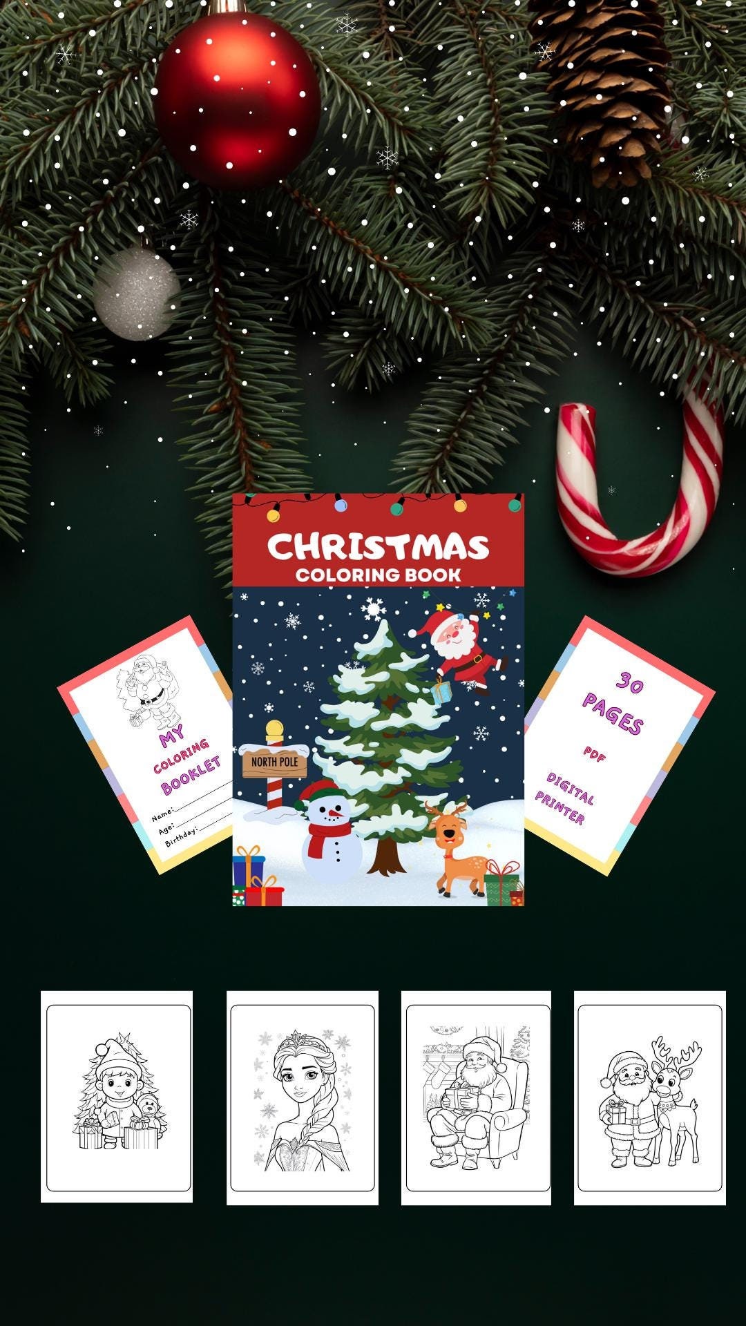 Magical Christmas Coloring Pages Simple Adorable Holiday Designs Kids ...