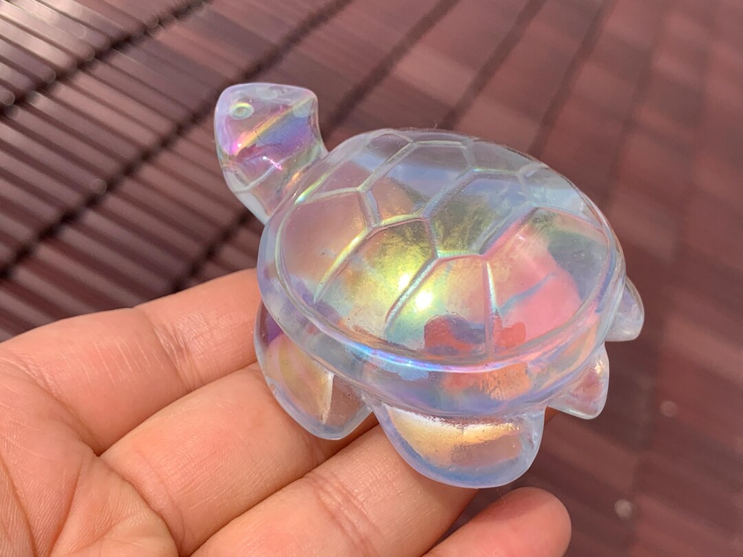 Hand Carved Quartz Crystal Tortoise, Clear Color Plating, 2.8'' - Etsy
