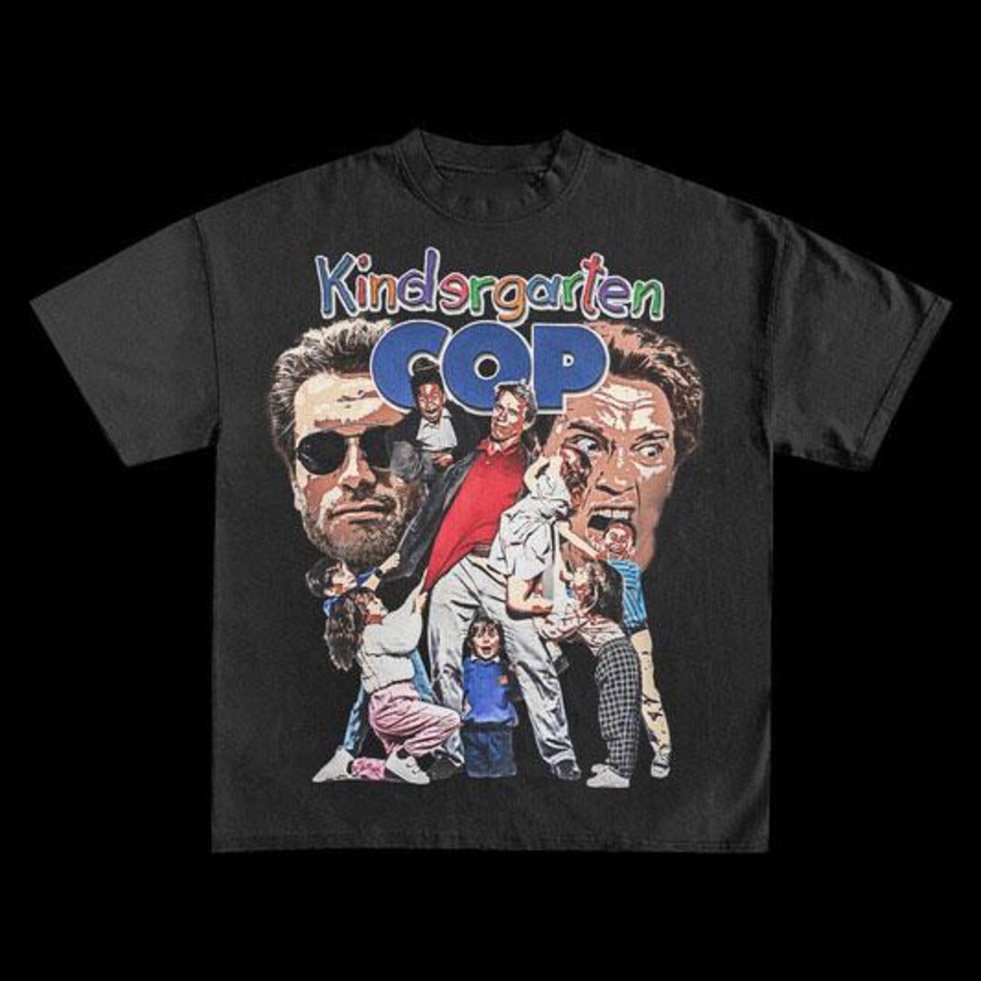 Kindergarten Cop T-shirt, Funny Movie Graphic Tee, Arnold ...