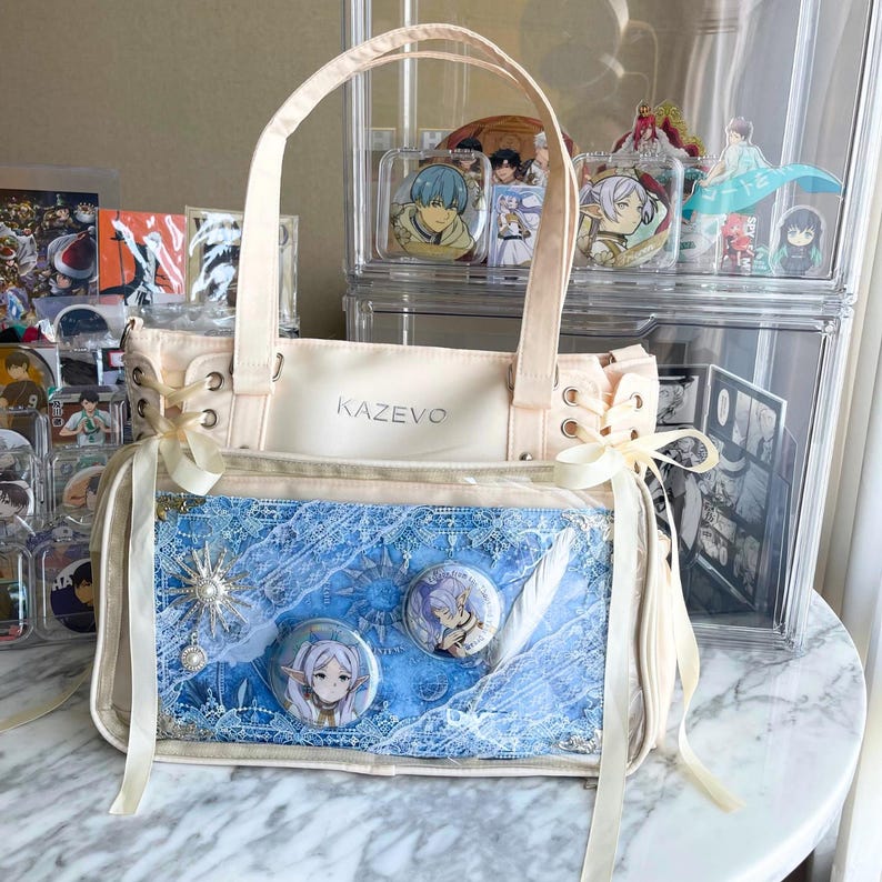 Large Ita Bag: Clear Window Pin Display, Crossbody Style - Etsy