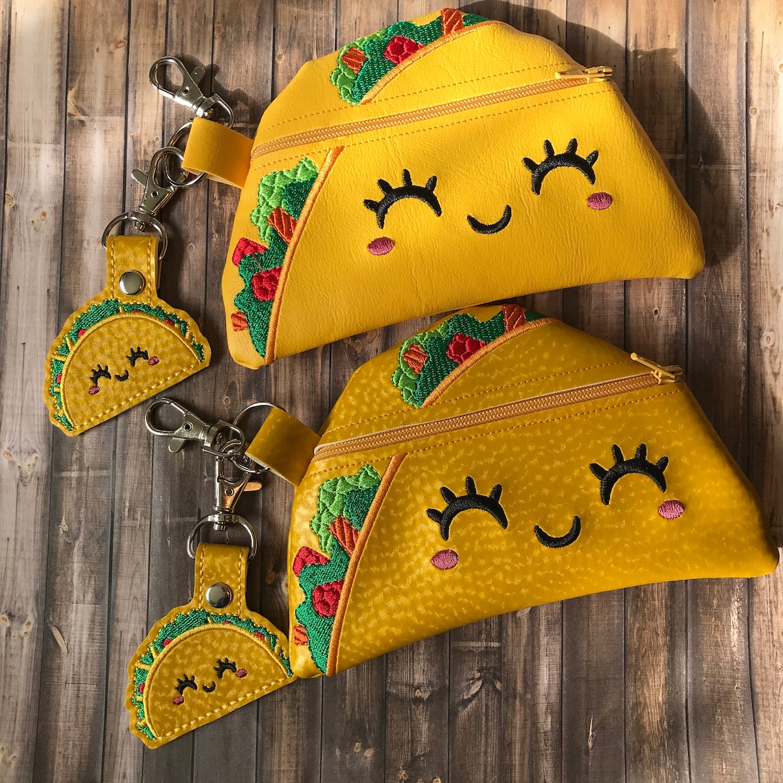 Taco Purse Zipper Bag Makeup Coin Pencil Notions - Etsy
