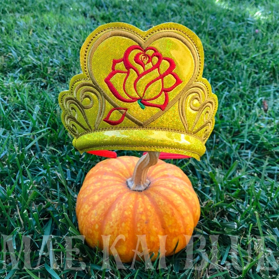 Tiara Crown Polynesian Floral Beauty Rose Embroidered | Etsy