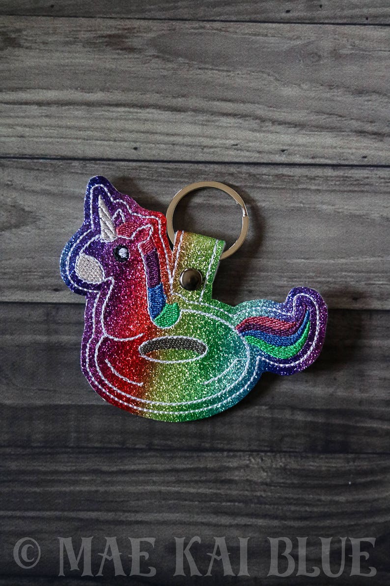 Unicorn Pool Float - Keychain - Keyfob - Bagtag - Etsy