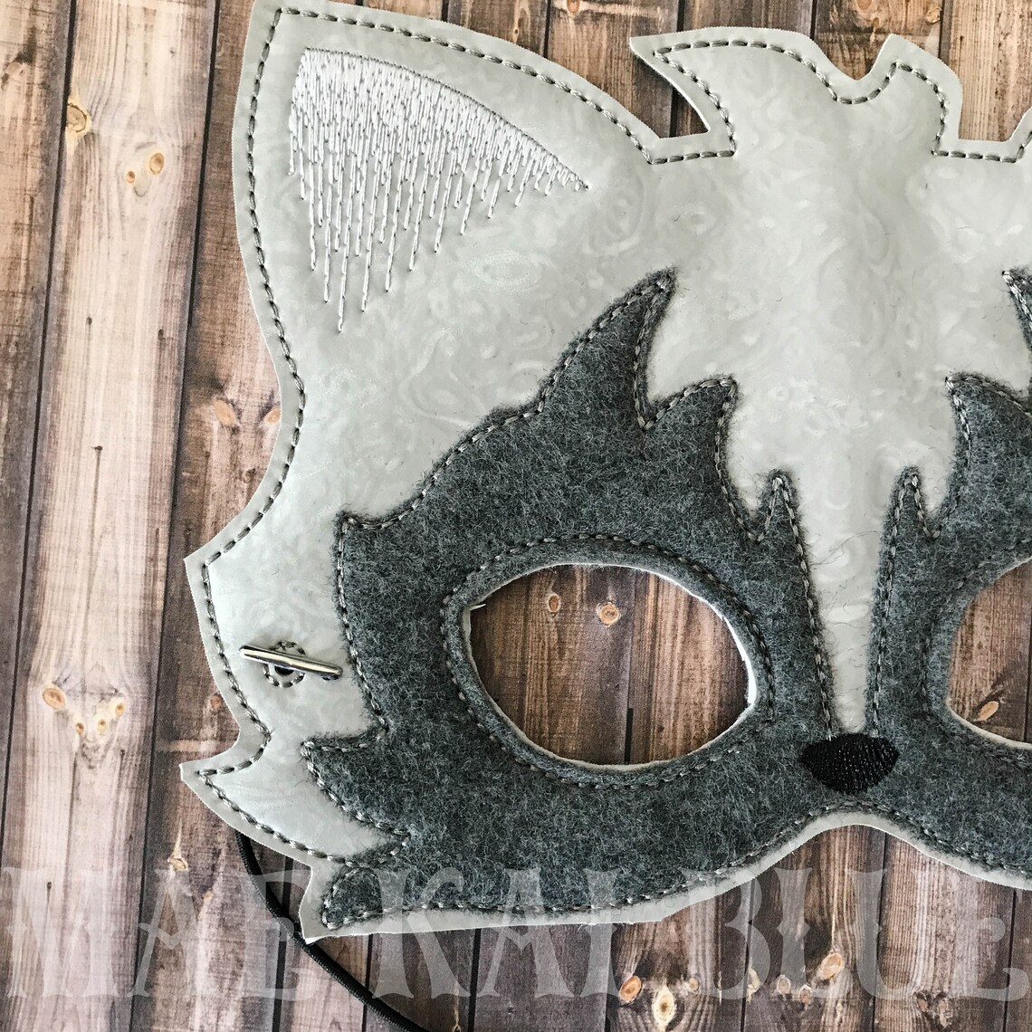 Wolf Pup MASK Halloween Mask Appliquéd Embroidered Vinyl | Etsy