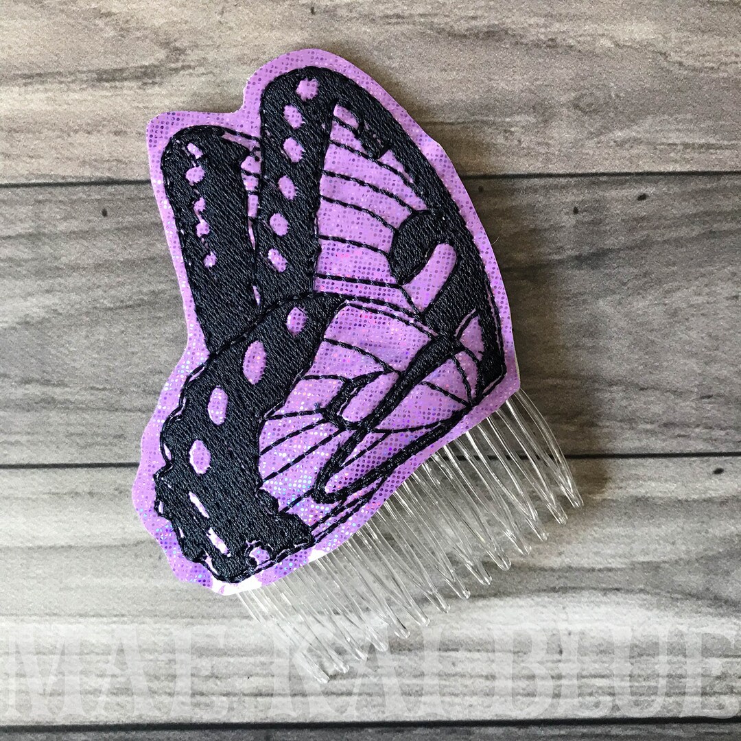 Butterfly Insect Embroidered Hair Comb Topper Cover Jewelry - Etsy