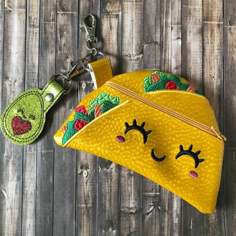Taco Purse Zipper Bag Makeup Coin Pencil Notions - Etsy