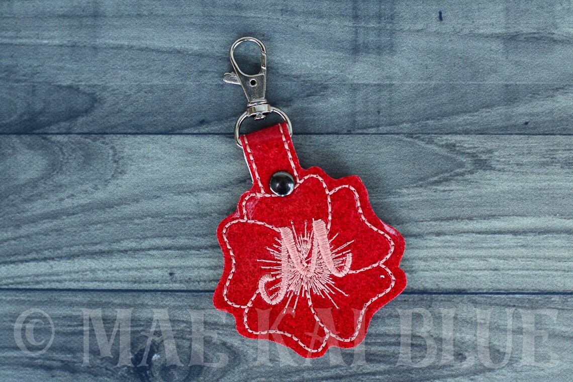 Hibiscus - Floral - Flower - Personalized - Monogram - Keychain ...
