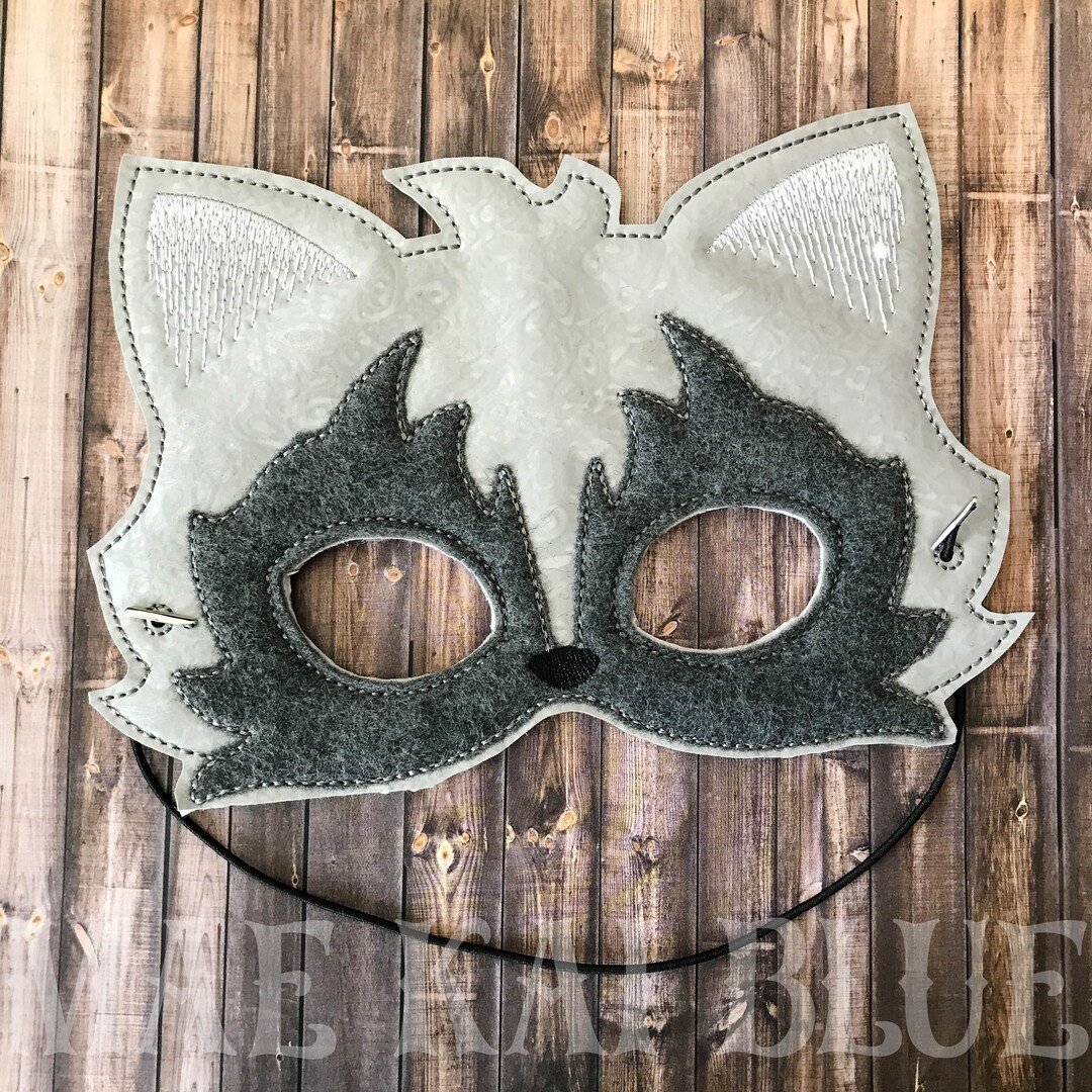 Wolf Pup MASK | Halloween | Mask Appliquéd Embroidered Vinyl Felt - Etsy