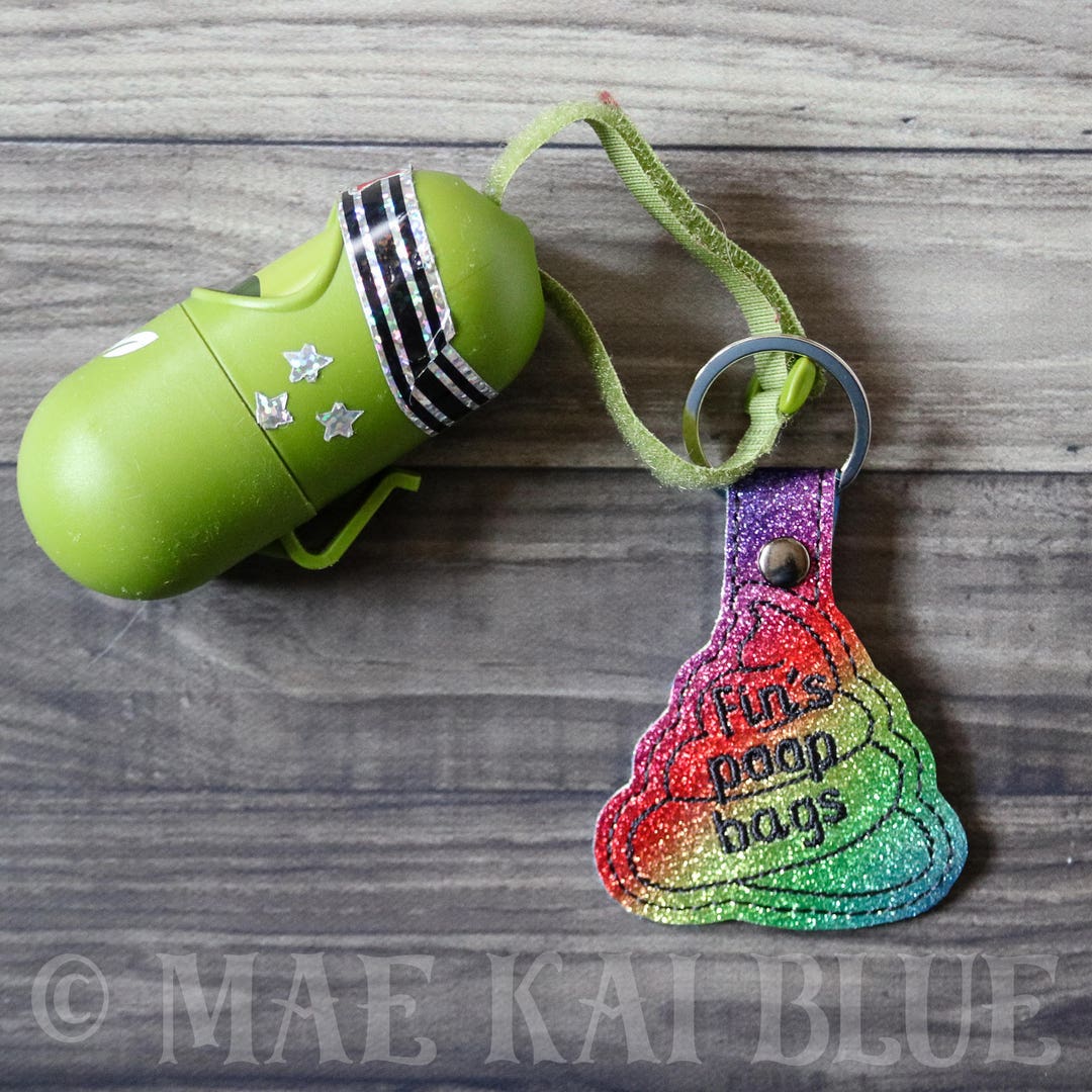 Canine Walkies Poop Bag Tag Keychain Keyfob Bagtag - Etsy
