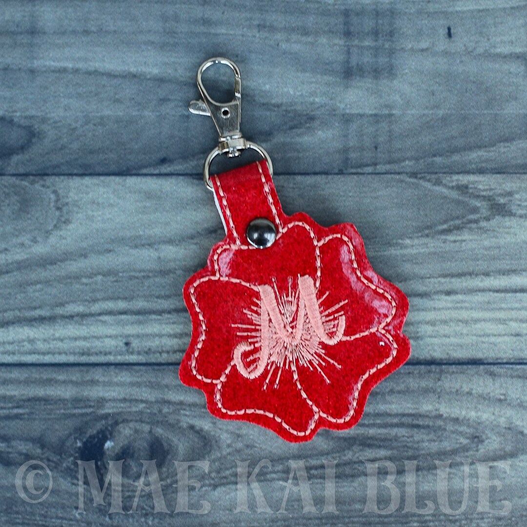 Hibiscus - Floral - Flower - Personalized - Monogram - Keychain ...