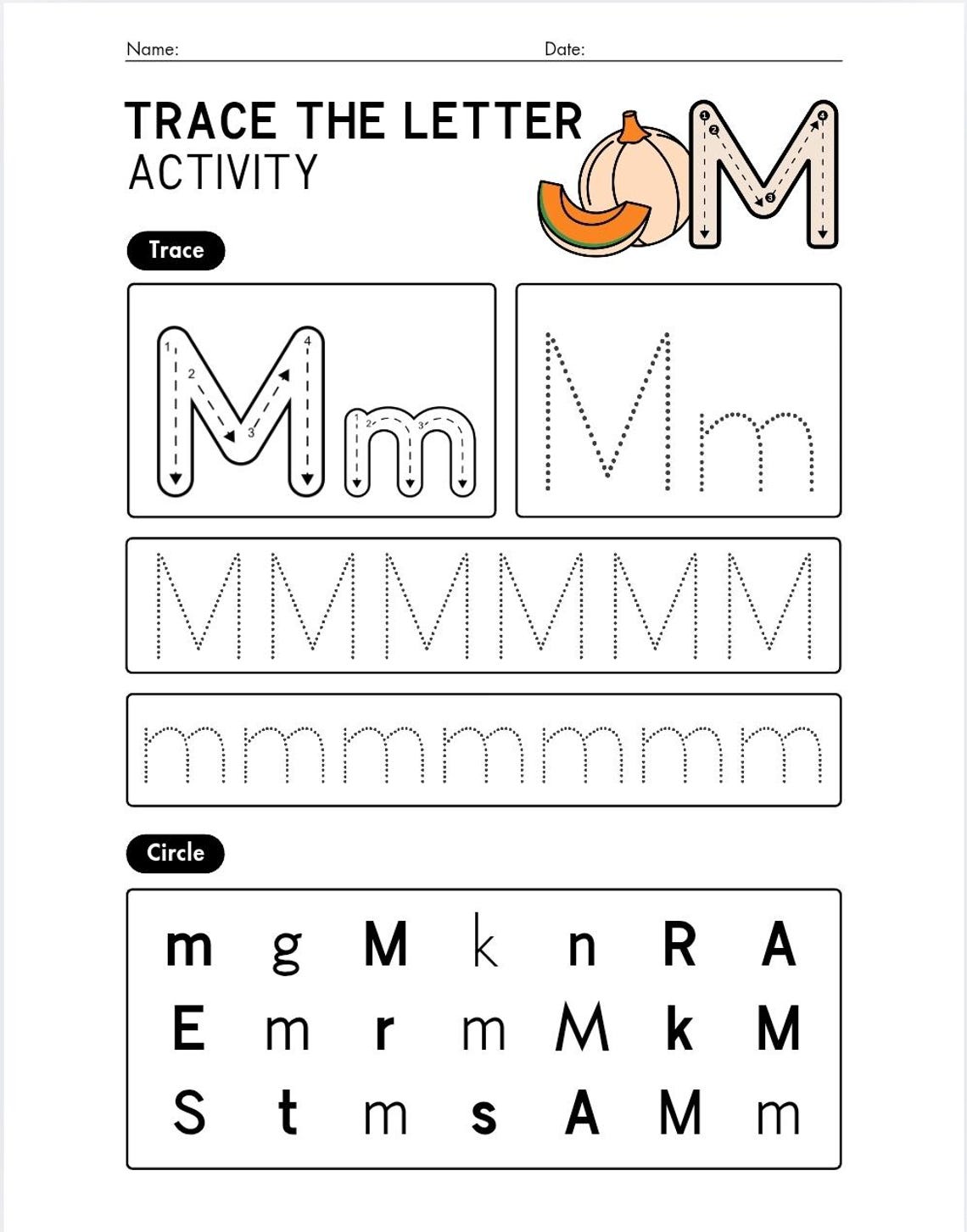 Alphabet Tracing & Recognition Letters A to M - Etsy