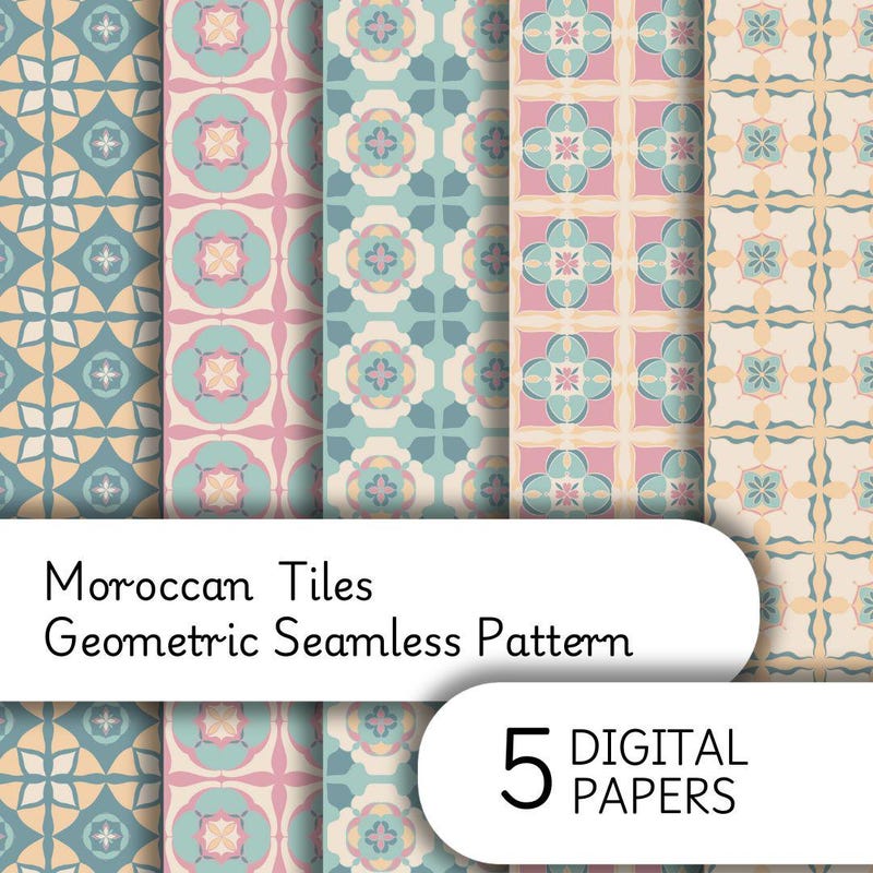 Retro Pastel Tiles - Etsy