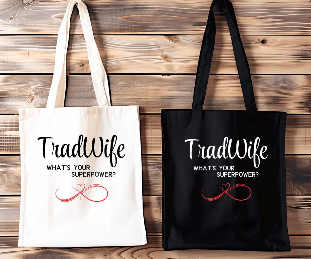 Cotton Bag Tote Bag Bag Sayings Tradwife Gift Black or Natural Easter ...