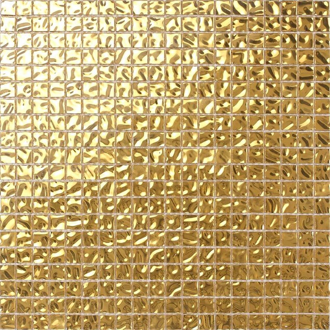 24K Gold Wavy Glass Mosaic Background Kitchen Bathroom Backsplash Wall ...