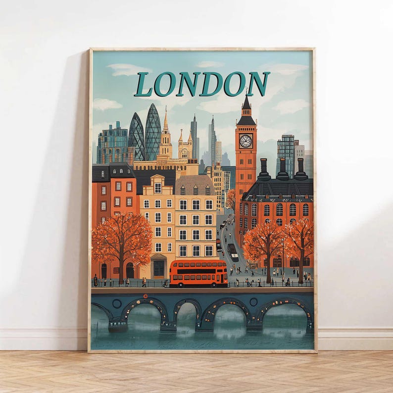 London Digital Wall Art - Downloadable Travel Poster, London City ...