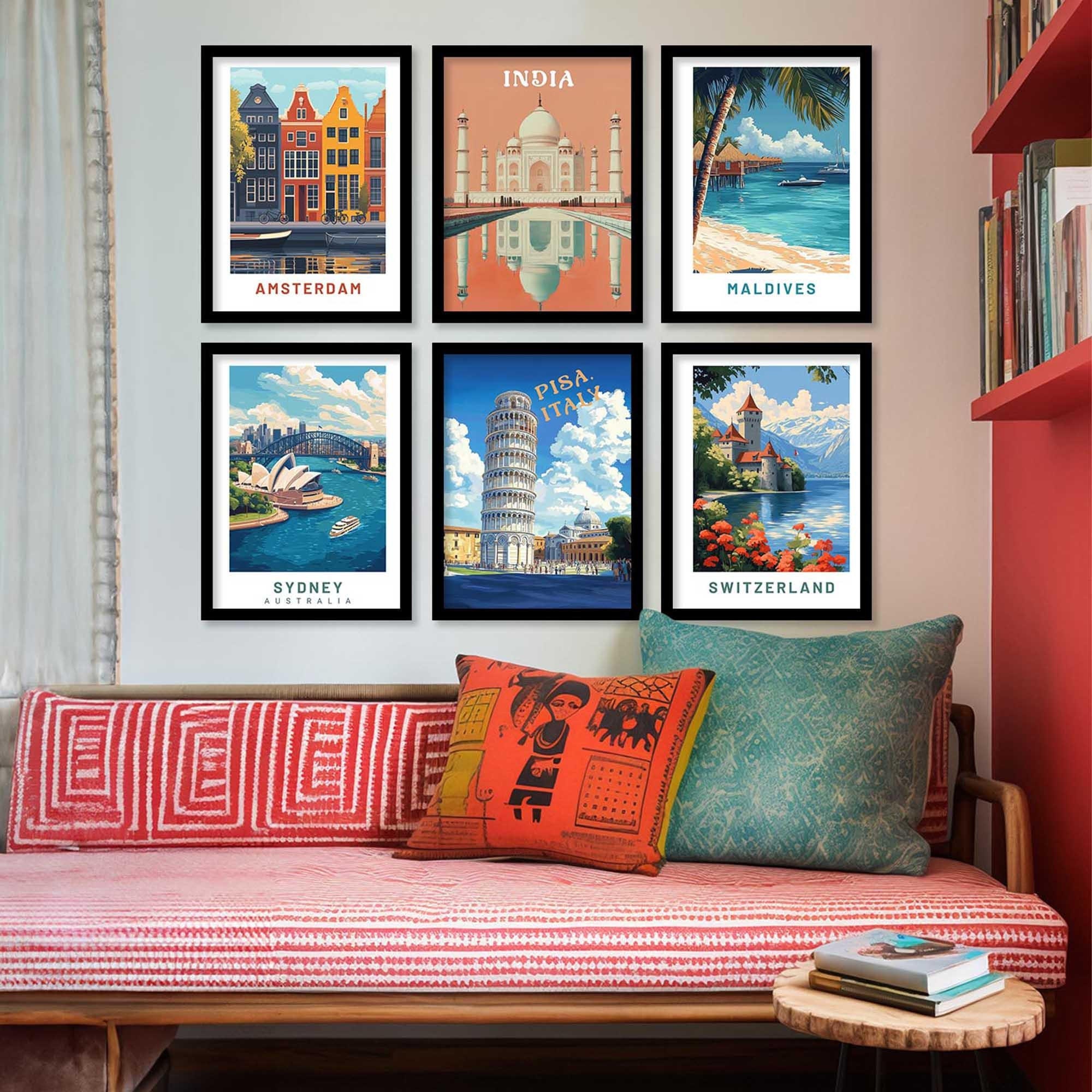 Set of 6 Vintage Travel Posters | Adventure-inspired Gallery Wall Art ...