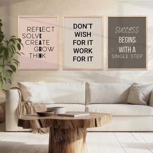 Set of 7 Motivational Quote Wall Prints | Minimalist Typography Posters ...