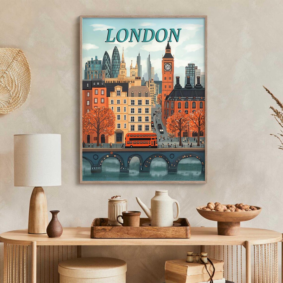London Digital Wall Art - Downloadable Travel Poster, London City ...