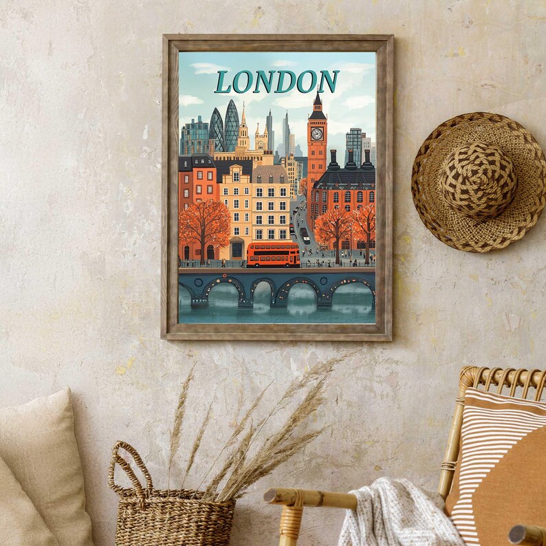 London Digital Wall Art - Downloadable Travel Poster, London City ...